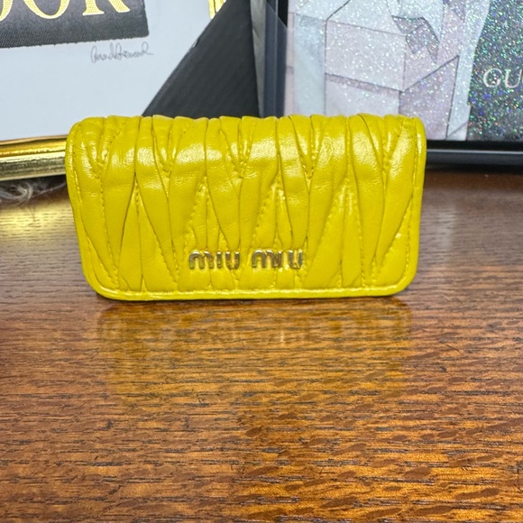 Miu Miu | Bags | Miu Miu Yellow Key Holder | Poshmark